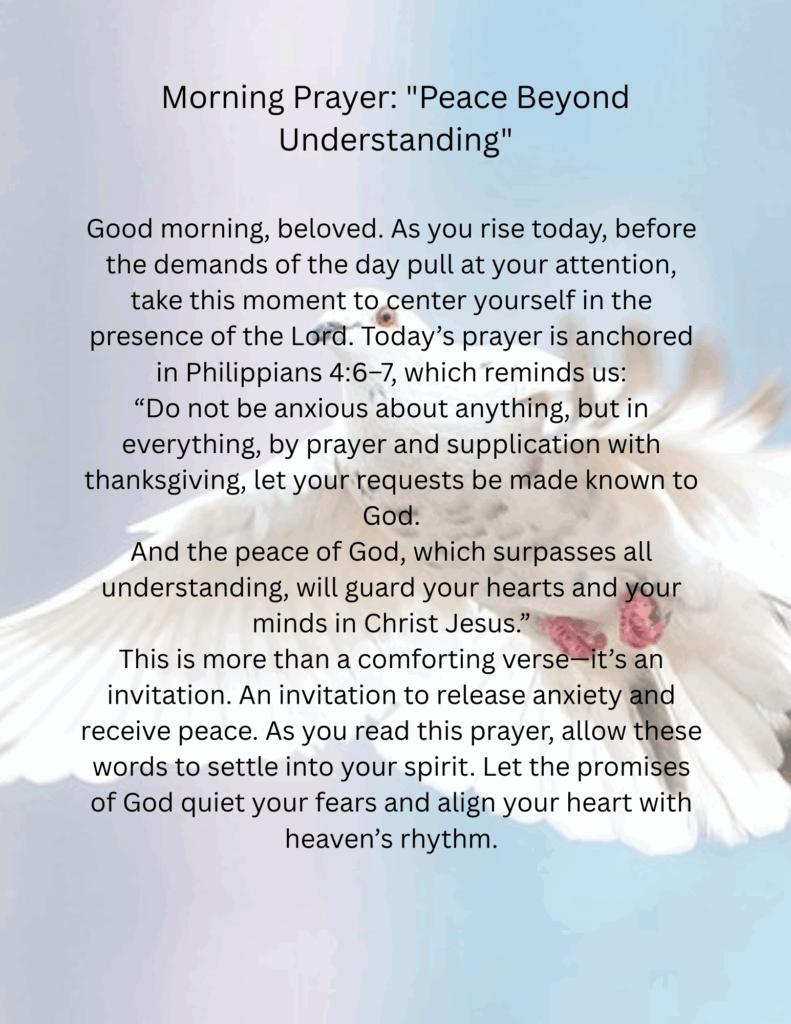 Morning Prayer: “Peace Beyond Understanding” DOWNLOAD - Faithful & Well